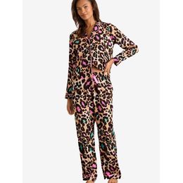 Love & Roses Pyjama Damen Gr&ouml;&szlig;e XXXL braun / mischfarben Winterkleid