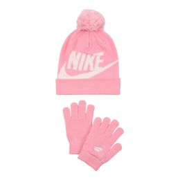 Nike Sportswear Mütze und Handschuhe Set 'SWOOSH ' Größe S/XXL pink / weiß