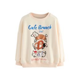 next Sweatshirt M&auml;dchen Gr&ouml;&szlig;e 98 creme / blau / orange / schwarz
