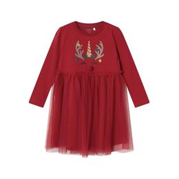 name it Kleid M&auml;dchen Gr&ouml;&szlig;e 122 khaki / oliv / rot