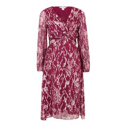 Wallis Petite Kleid Damen Gr&ouml;&szlig;e 40 rosa / bordeaux / silber Winterkleid