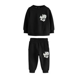Smallsaints Jogginganzug 'Orlando' Jungen Gr&ouml;&szlig;e 98 schwarz / wei&szlig;