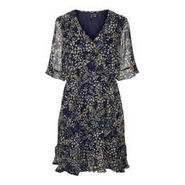 V&eacute;ro Moda VERO MODA Kleid 'DORA KAYA' Damen Gr&ouml;&szlig;e 36 beige / navy / senf / offwhite Winterkleid