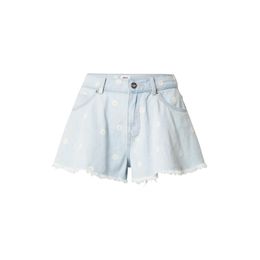 Only Shorts 'Chiara' Damen Gr&ouml;&szlig;e 32/33 blue denim / gelb / wei&szlig;
