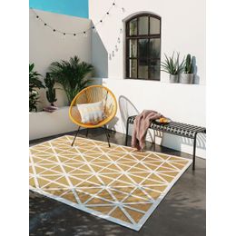 benuta Pop In- & Outdoor-Teppich Orion Gelb 120x170 cm - Teppich f&uuml;r Balkon, Terrasse & Garten