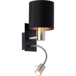 Eglo Wandleuchte »PASTERI Wandlampe - Stahl - E27;LED - 1X40W;1X3, 8W - IP20« E27 1 Stk. Warmweiß nickel-matt
