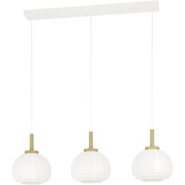 Eglo Hängeleuchte »SUMMERHILL Pendellampe - Stahl, Holz - E27 - 3X40W - IP20« E27 1 Stk. weiss, braun