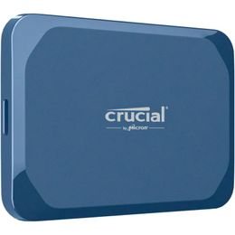 CRUCIAL externe SSD &raquo;X10 2TB&laquo; 2 TB Anschluss USB-C blau Robust gebaut f&uuml;r zuverl&auml;ssigen Schutz unterwegs.