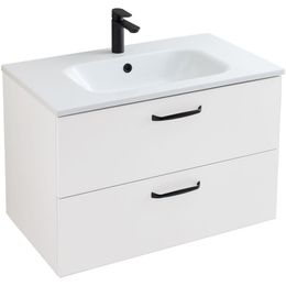 Badm&ouml;bel-Set &raquo;Quickset 500, Waschtischunterschrank mit Mineralmarmorwaschtisch&laquo; 2 Stk. tlg. Spanplatte