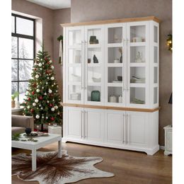 Home Affaire Vitrine &raquo;Meliss&laquo; aus massiver Kiefer, FSC zertifiziert, Breite 171 cm wei&szlig; Massivholz