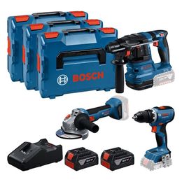 Bosch Professional Akku-Bohrschrauber »Combo Kit 18V Profi-Set« blau Inkl. 2 Akkus, Ladegerät und 3 L-BOXXen
