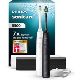 PHILIPS SONICARE Elektrische Zahnbürste »Series 5500 HX7119/02« 2 Stk. Aufsteckbürsten mit Andruckkontrolle, 2 Putzeinstellungen, inkl. Reiseetui...