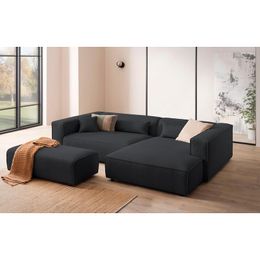 LeGer Home by Lena Gercke Ecksofa &raquo;PIARA XXL, L-Form, Schlaffunktion, Cord, Leinenoptik o. Strukturstoff&laquo; Hocker stellbar zum Schlafsofa (