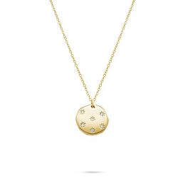 Tamaris Kette mit Anhänger »Schmuck Geschenk Halskette mit Plättchen Anhänger Little Twinkle« gelbgoldfarben-kristallweiß Filigrane Halskette mit...
