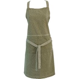 Laura Ashley Kochsch&uuml;rze &raquo;Wild Clematis, kombiniert mit Streifen und Blumen&laquo; 1 Stk. mit Fronttasche und verstellbarem Nackenband gr&uuml;n Obermaterial:...