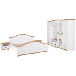 OTTO HOME Schlafzimmer-Set &raquo;"Konrad", komplettes Schlafzimmer mit gro&szlig;em Schrank&laquo; Set, Kleiderschrank 5 t&uuml;rig mit Schubladen, 2 Nachttische, Bett...