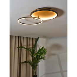 ECO-Light LED Deckenleuchte »LED-Deckenleuchte KIRU« LED-Board Warmweiß schwarz, holzfarben