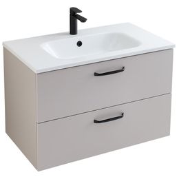 Badm&ouml;bel-Set &raquo;Quickset 500, Waschtischunterschrank mit Mineralmarmorwaschtisch&laquo; 2 Stk. tlg. Spanplatte