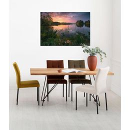 Komar Leinwandbild &raquo;Abends in Schweden - Gr&ouml;&szlig;e 90 x 60 cm&laquo; Baum Berge Blumen Bl&auml;tter Foto Jahreszeiten Landschaft Meer Natur...