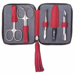 ERBE® ERBE Maniküre-Etui »Maniküre Set Reißverschluss-Etui TIVOLI« rot Einfache Handhabung: Verspielter Bommel am Reißverschluss für schnelles Öffnen und...