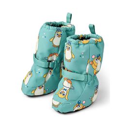 Smafolk Småfolk Füßlinge "Pinguine" in Türkis - 55% | Größe 50-68 | Baby-stiefel-boots