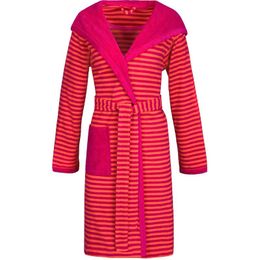 Esprit Damenbademantel &raquo;Striped Hoody, ideal f&uuml;r Sauna & Spa, Hotelbademantel, Morgenmantel&laquo; mit G&uuml;rtel, 1 Stk. mit Kapuze, gestreift raspberry M...
