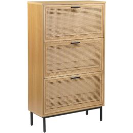 OTTO home Schuhschrank &raquo;Feines&laquo; aus massiver Esche, Metallgestell mit Pulverbeschichtung, Breite 80 cm Eisen, FSC -zertifizierter Holzwerkstoff, MDF, 