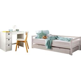 OTTO HOME Jugendzimmer-Set &raquo;Alpi&laquo; Spar-Set, 2 Stk. tlg. Daybed mit 2. Liegefl&auml;che und Schreibtisch mit Stauraum, platzsparend wei&szlig;