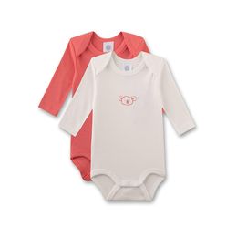 Sanetta 2er-Set: Bodys in Orange/ Wei&szlig; - 38% | Gr&ouml;&szlig;e 74 | Baby-bodys