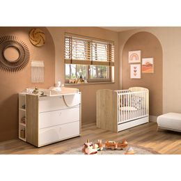 GALIPETTE Babyzimmer-Komplettset »BASILE SET N°3 5 tlg« 5 tlg. tlg. Weiss / Kastanie Natur Nachbildung