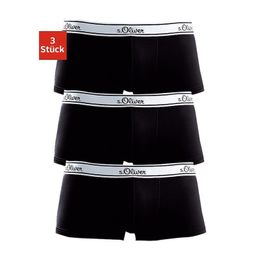 s.Oliver Herren s.Oliver Hipster Packung, 3 Stk. knapp sitzende sch&ouml;ne Retro Pants aus Baumwollmischung schwarz S, 3 Stk.