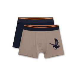 Sanetta 2er-Set: Boxershorts in Hellbraun/ Dunkelblau - 42% | Gr&ouml;&szlig;e 128 | Kinder-waesche