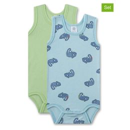 Sanetta 2er-Set: Bodys in Gr&uuml;n/ Hellblau - 58% | Gr&ouml;&szlig;e 62 | Baby-bodys