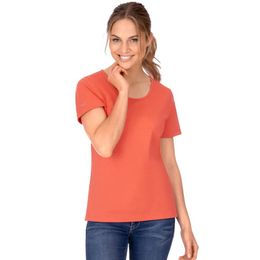 TRIGEMA T-Shirt &raquo;T-Shirt aus Biobaumwolle&laquo; 1 Stk. peach-C2C M M Gestickte TRIGEMA-Schwinge auf rechtem Arm
