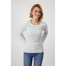 monari Damen Rundhalsshirt mit Streifen wei&szlig; 46