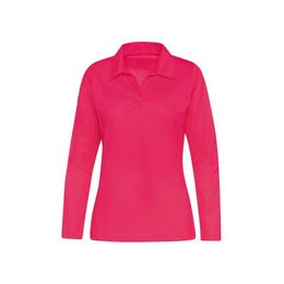 TRIGEMA Damen Poloshirt &raquo;TRIGEMA Langarm Poloshirt ohne Knopfleiste&laquo; 1 Stk. rosa 3XL