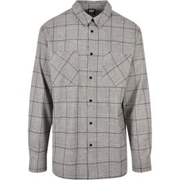 Urban Classics Langarmhemd »Herren Long Oversized Checked Greyish Shirt« 1 Stk. grey/black M - US-Größen US-Größen M Langarmhemden für vielseitige...