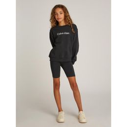 Calvin Klein Jeans Jungen Langarmshirt & Leggings &raquo;RELAXED CN + CYCLING SHORTS&laquo; Set, 2tlg, 2 Stk. mit Logoschriftz&uuml;gen schwarz 4 (104)