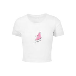 Merchcode T-Shirt &raquo;Damen Ladies Fly High Cropped Tee&laquo; 1 Stk. white XS XS Modische gek&uuml;rzte T-Shirts f&uuml;r trendige Looks