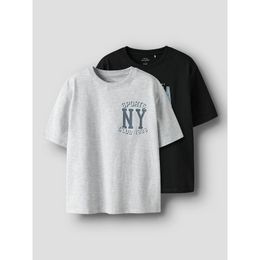 name it Jungen T-Shirt &raquo;NKMVALIX 2P SS RLX TOP&laquo; Packung, 2 Stk. schwarz 122 (128)