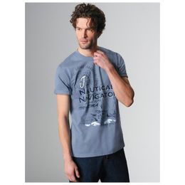 TRIGEMA T-Shirt »T-Shirt mit großem Printmotiv "Nautical Navigator"« 1 Stk. pearl-blue L L Single-Jersey