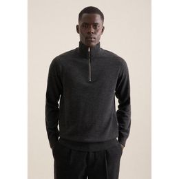 Seidensticker Herren Seidensticker Stehkragenpullover &raquo;Schwarze Rose&laquo; Quarter Zip Uni S