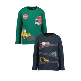 Blue Seven Jungen Langarmshirt Packung, 2 Stk. mit coolen Frontmotiven 128