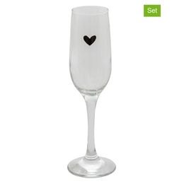 Clayre & Eef Clayre & Eef 6er-Set: Champagnergläser in Transparent - (H)23 x Ø 5 cm - 54% | Gedeckter-tisch