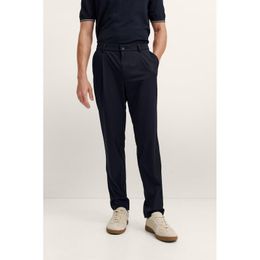 Bugatti Bundfaltenhose »Tapered Fit« mit Flexcity Performance Stretch 380-marine 32 - Länge 30 Länge 30 32 Reißverschluss & Knopf – klassisch &...