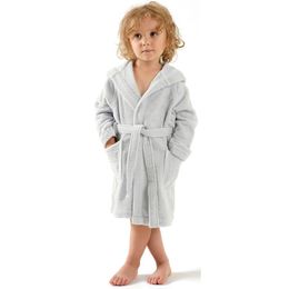 M&ouml;ve M&Ouml;VE Kinderbademantel 1 Stk. snow 128 Weicher Kinderbademantel mit h&uuml;bscher Paspelierung und Applikation