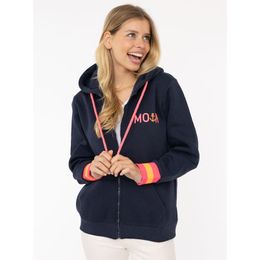 Zwillingsherz Kapuzensweatjacke &raquo;"Rahel"&laquo; Langarm, Kapuze, Rei&szlig;verschluss, modisch, Schriftzug, Taschen Navy XXL XXL Damen-Kapuzenjacke von...