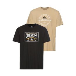 Quiksilver T-Shirt »CIRCLE CORNER SHORT SLEEVE TEE PACK YM« Packung, Doppelpack, 2 Stk. beige/black 3XL 3XL T-Shirt Doppelpack von Quiksilver