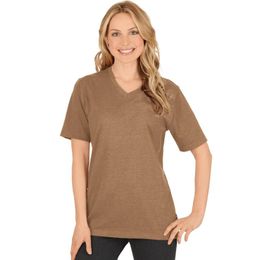 TRIGEMA T-Shirt &raquo;V-Shirt DELUXE Baumwolle&laquo; 1 Stk. nougat-melange M M DELUXE-Single-Jersey