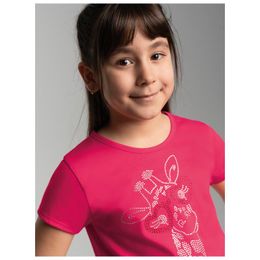TRIGEMA T-Shirt &raquo;T-Shirt mit glitzerndem Giraffen-Printmotiv&laquo; 1 Stk. koralle 140 140 Single-Jersey